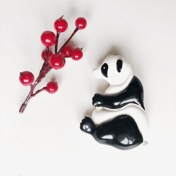 Jewelry | Vintage Panda Pin | Poshmark